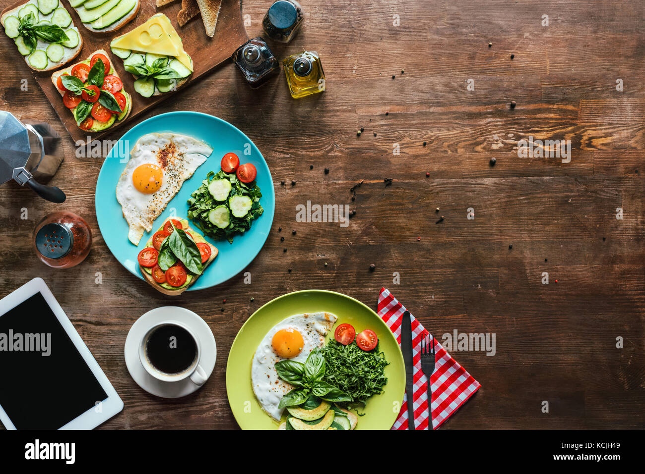healthy breakfast for two Stock Photo - Alamy