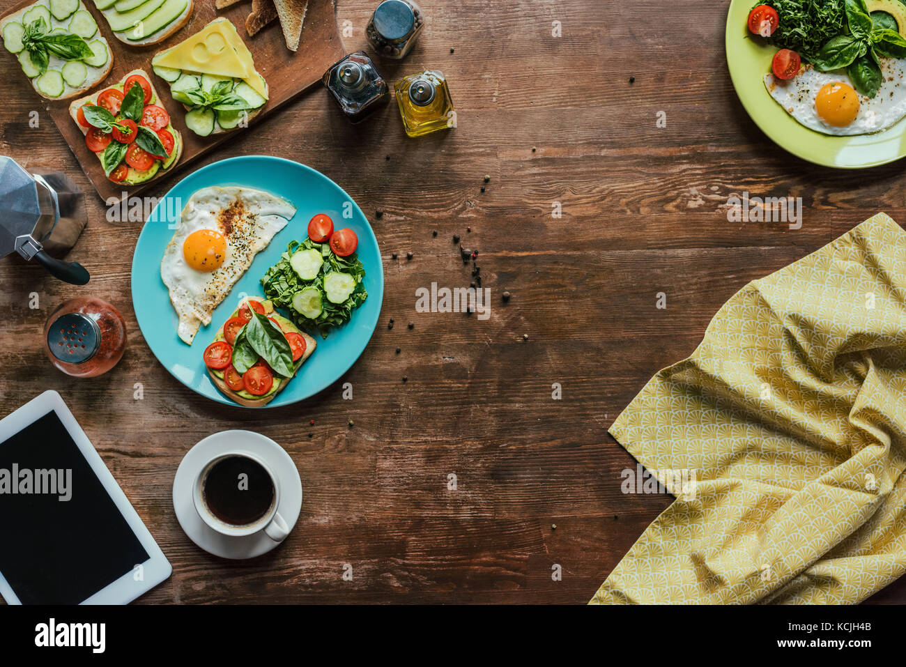 healthy breakfast for two Stock Photo - Alamy