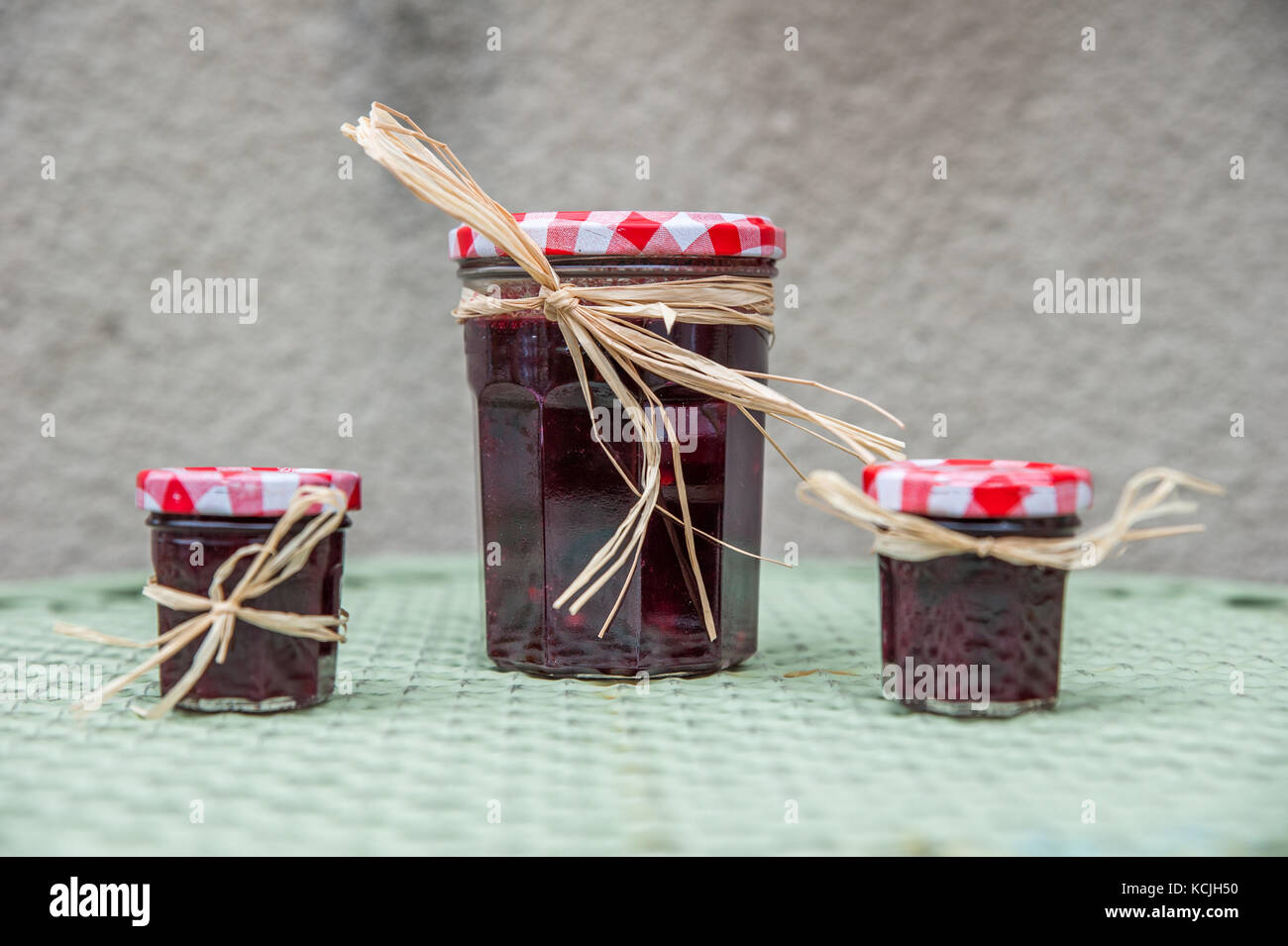 Homemade sloe jams on the rustic table Stock Photo - Alamy