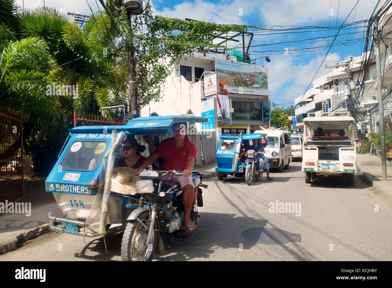 Boracay philippines - motor cycle taxis on the street, Boracay island ...