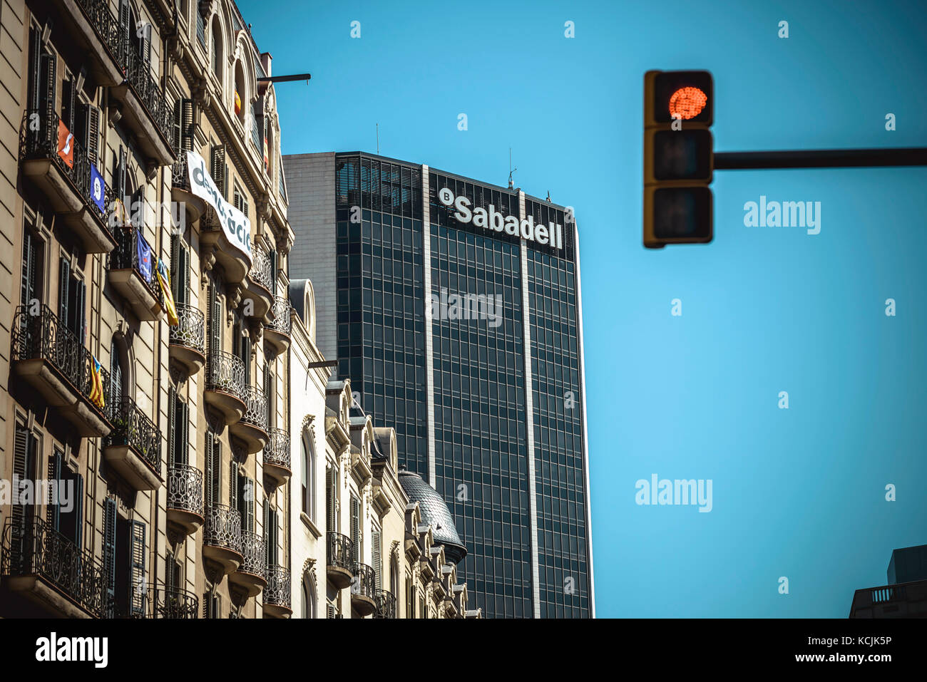 Barcelona, Spain. 5th Oct, 2017: The 'Banco Sabadell', the fifth ...