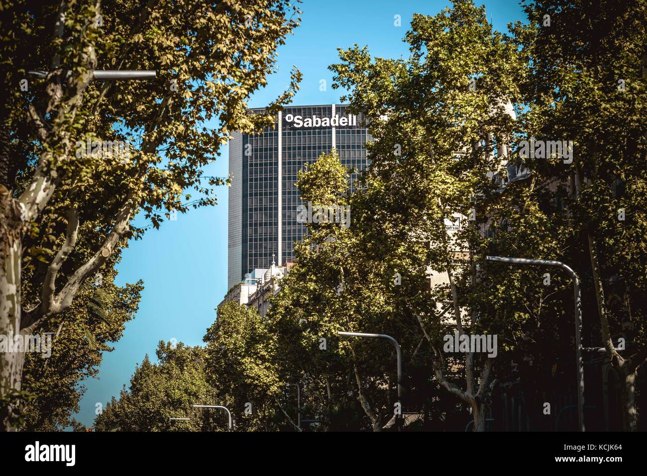 Barcelona, Spain. 5th Oct, 2017: The 'Banco Sabadell', the fifth ...