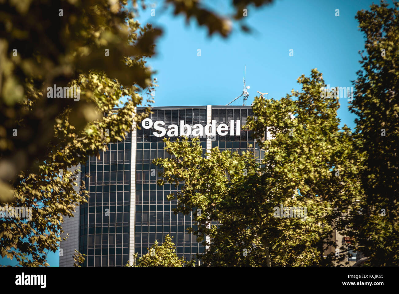 Barcelona, Spain. 5th Oct, 2017: The 'Banco Sabadell', the fifth ...