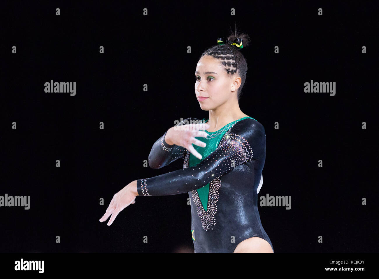 October 03, 2017: Mackenize Robinson of Jamaica (583) during the women ...