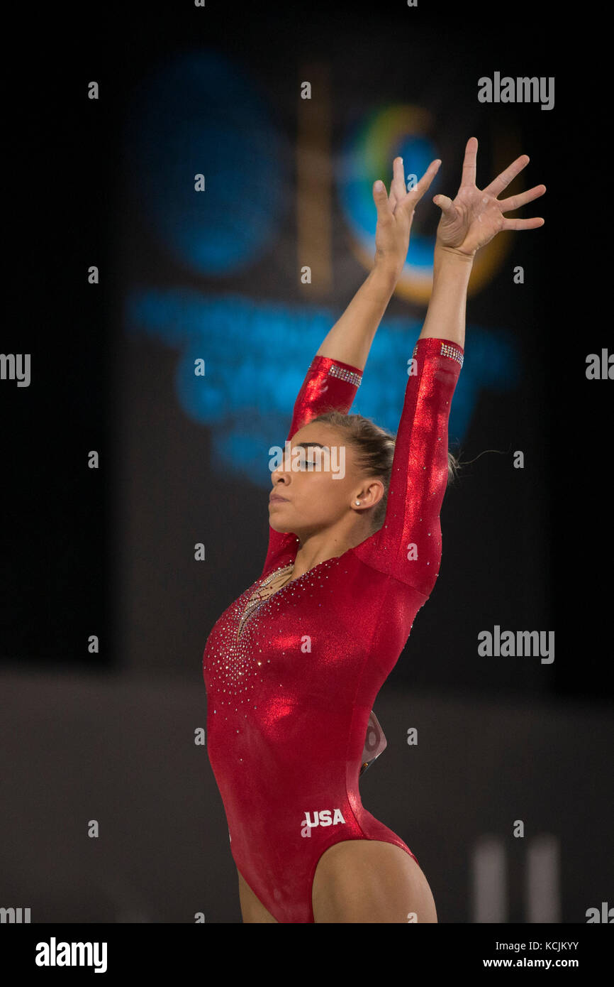 Montreal, Canada. 4th Oct, 2017. Gymnast Ashton Locklear (USA) competes ...