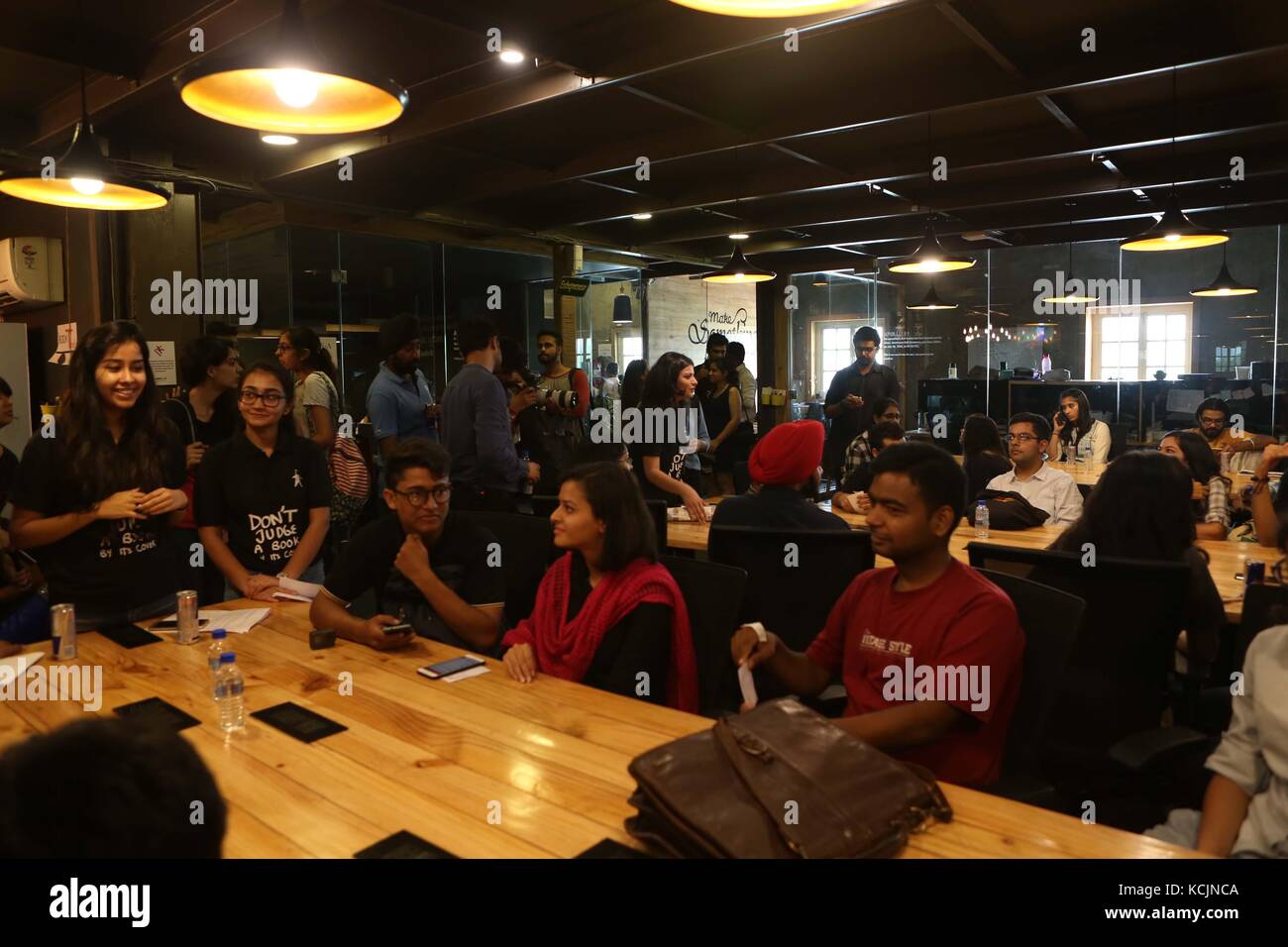 NEW DELHI, INDIA - JUNE 18: Volunteers of the Human Library engage the ...