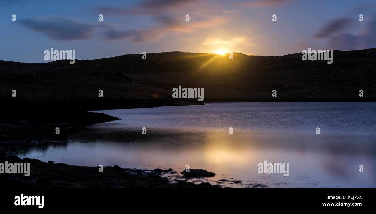 The Full Harvest Moon rising above teifi pools on the Cambrian ...