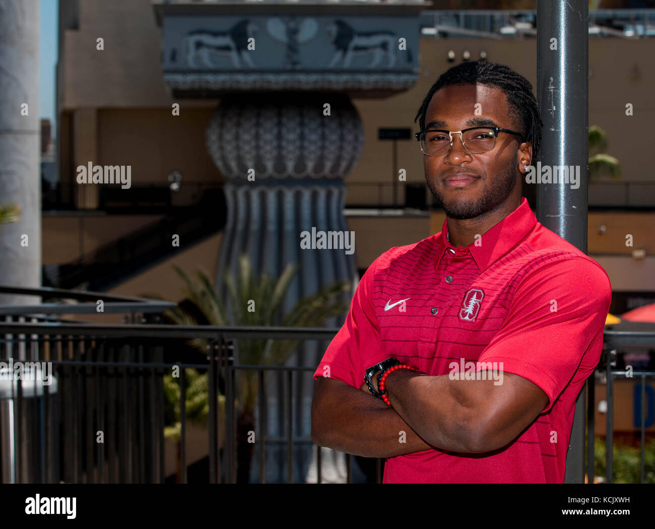 Hollywood, CA. 26th July, 2017. Stanford running back Bryce Love poses ...