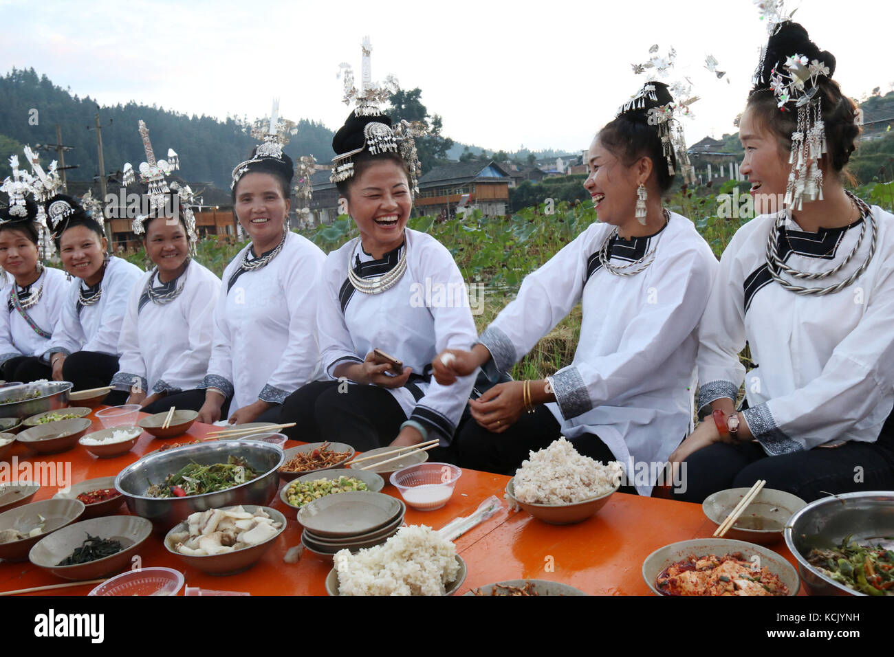 Qiandongnan, China's Guizhou Province. 2nd Oct, 2017. People of Dong ...