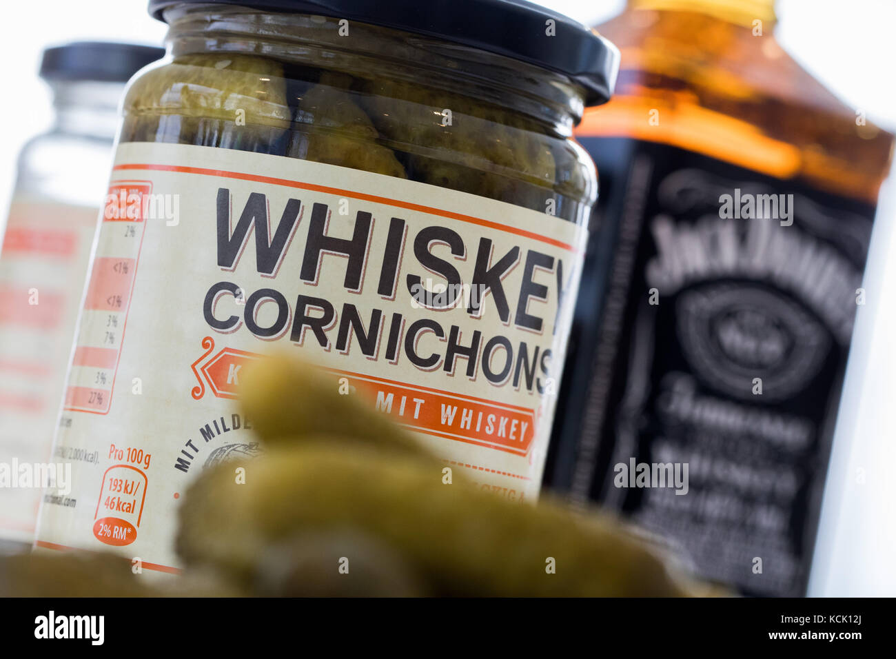 Cologne, Germany. 6th Oct, 2017. Pickles with whiskey can be seen ...