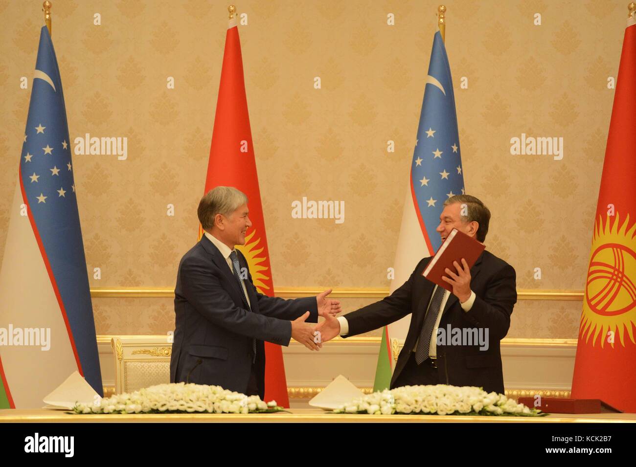 Tashkent, Uzbekistan. 5th Oct, 2017. Uzbek President Shavkat Mirziyoyev ...