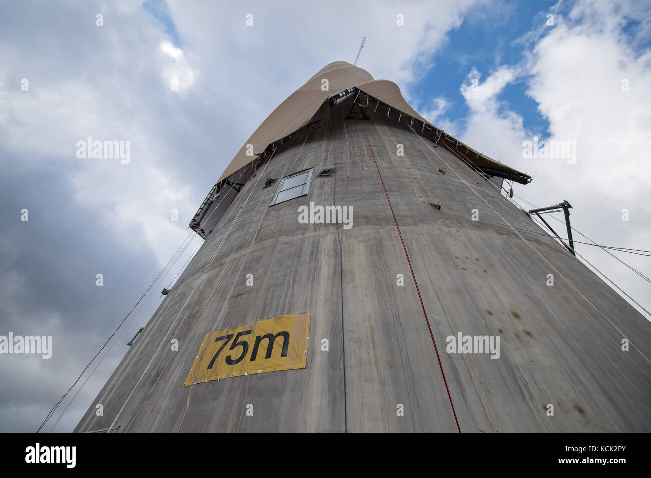 The special outer membrane hanging almost until the 75 meter mark on ...