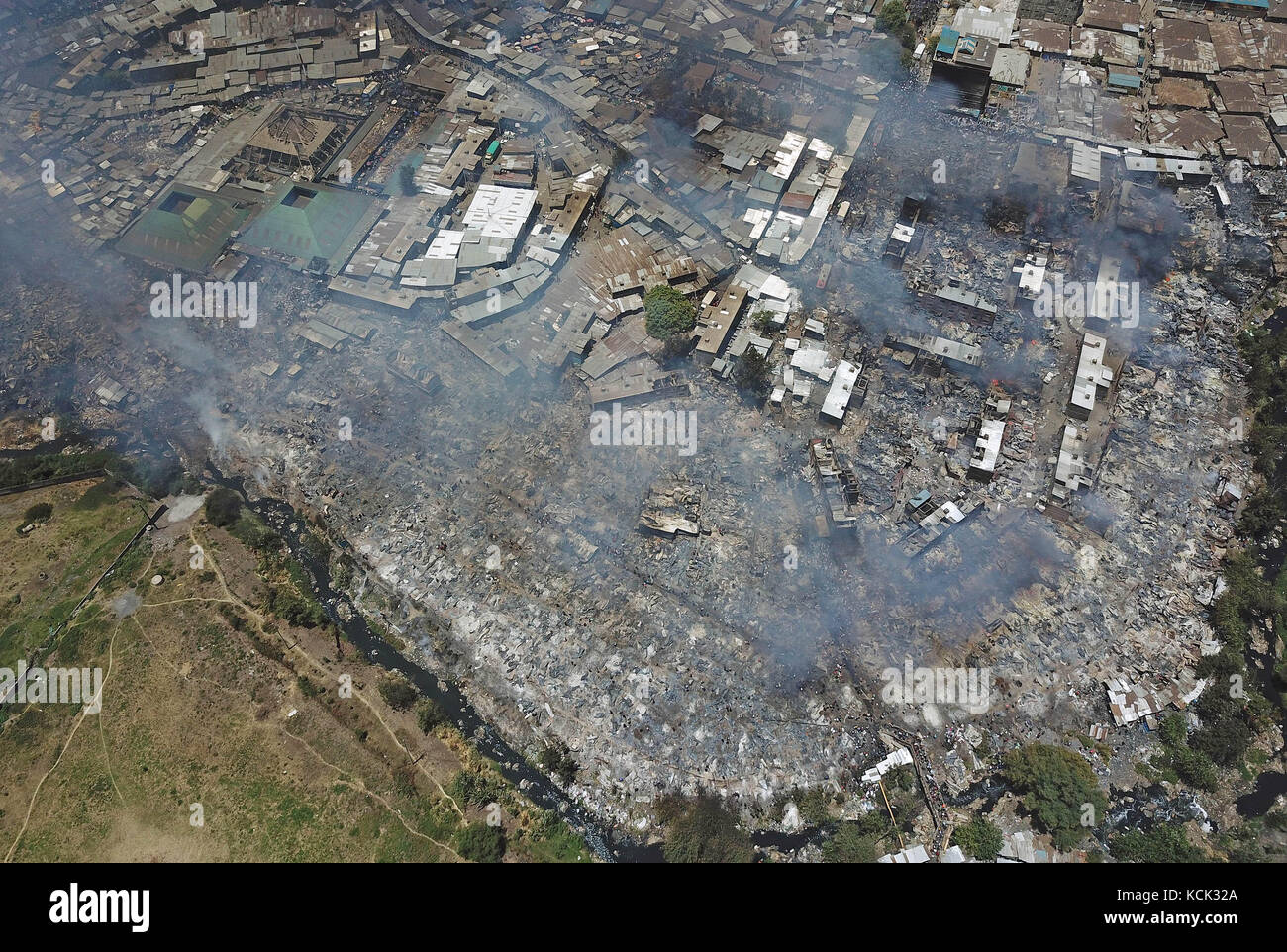 Nairobi. 6th Oct, 2017. Photo taken on Oct. 6, 2017 shows the destroyed ...