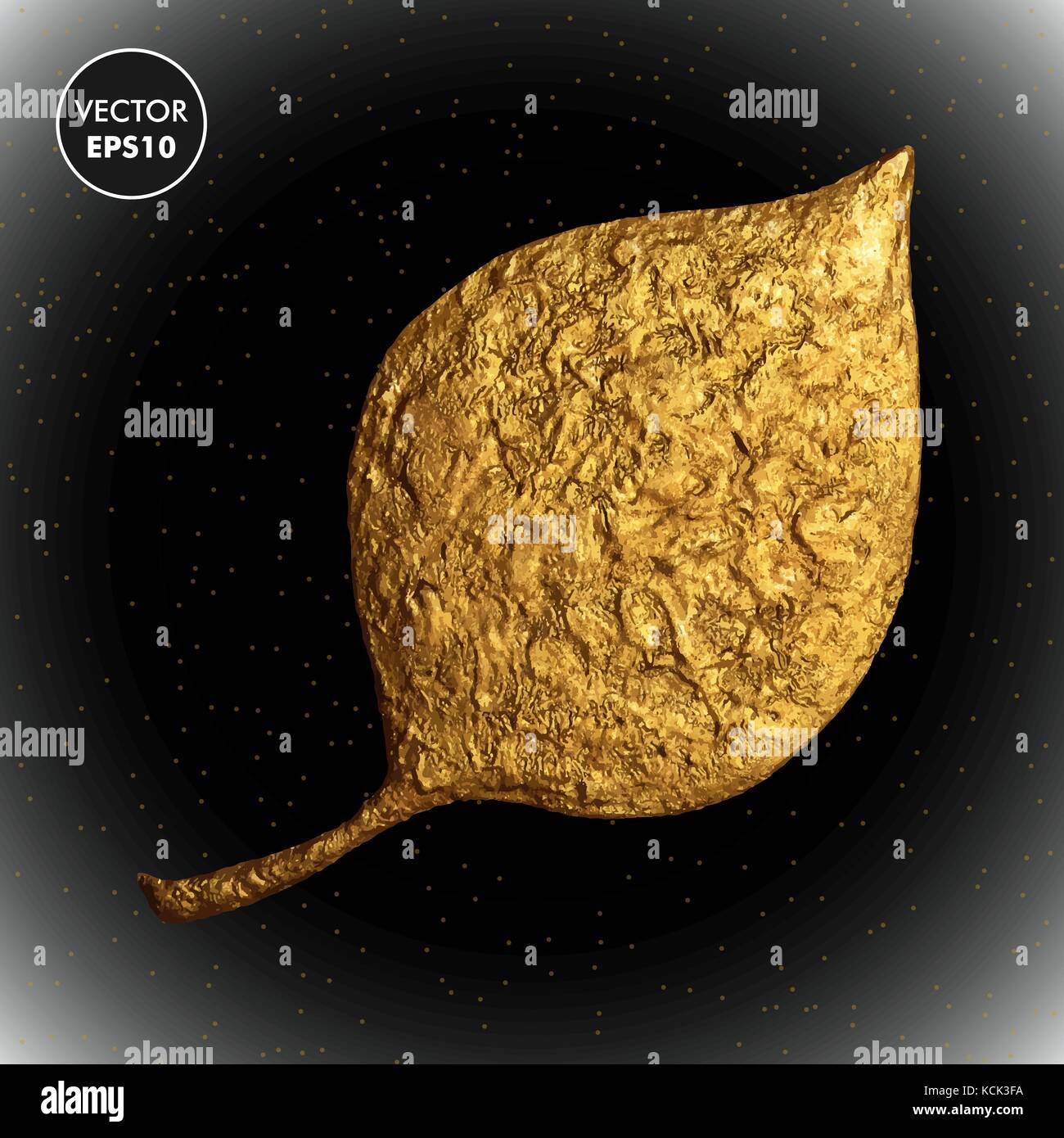 Gold leaf vector illustration. Stylized golden floral leaves background ...