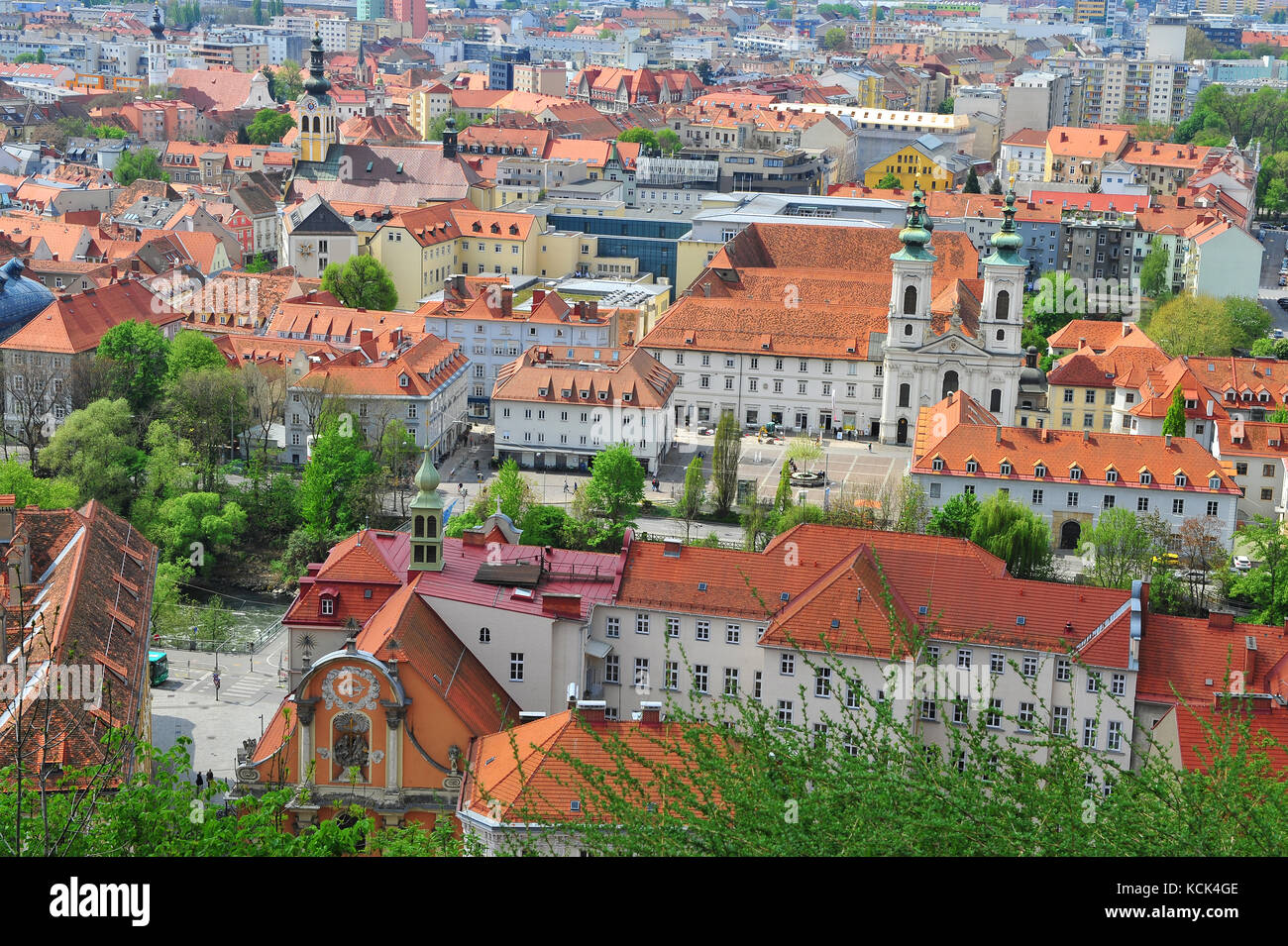 View of historical center of Graz city, Austria Stock Photo - Alamy