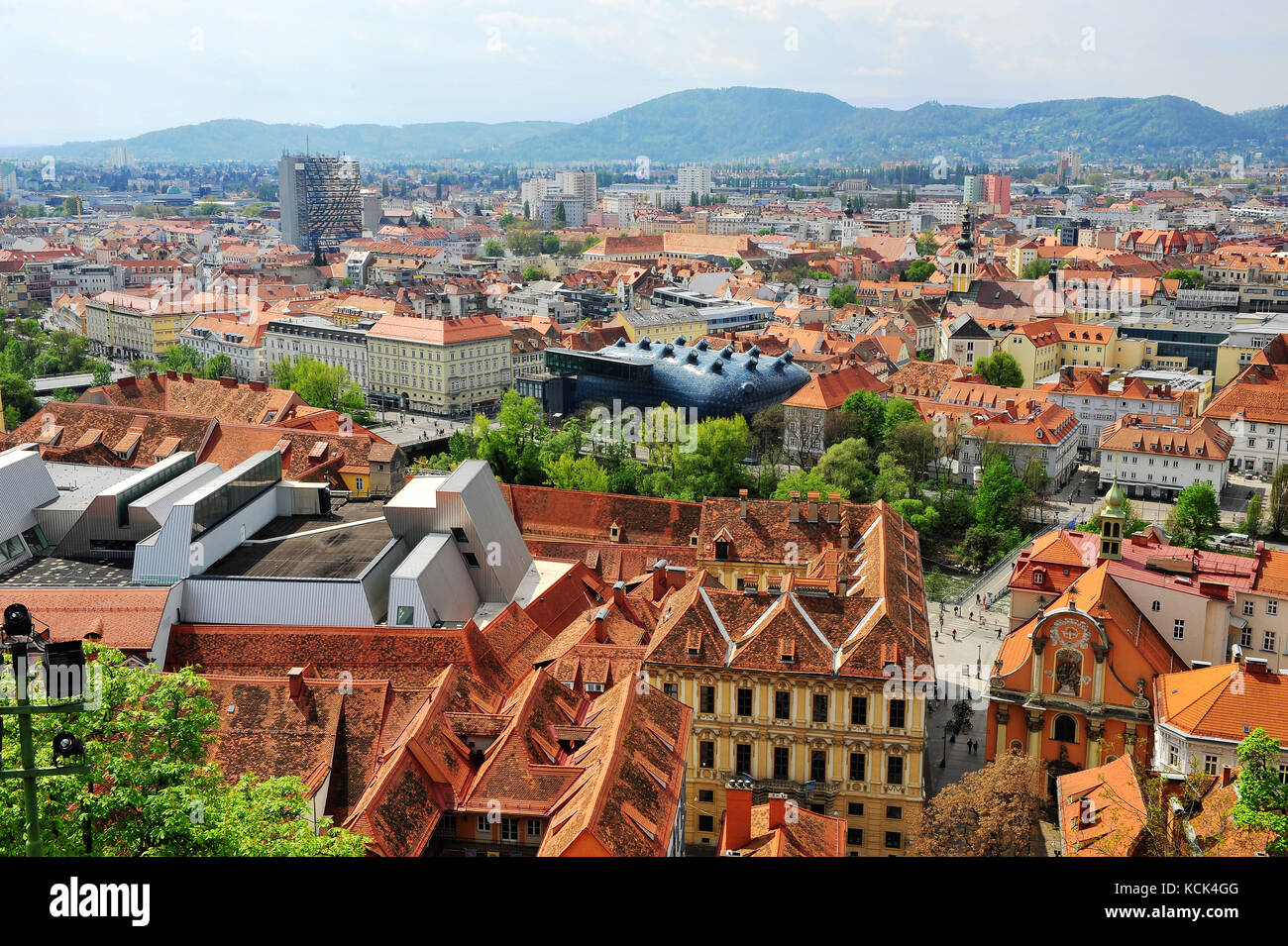 Top view of Graz city, Styria, Austria Stock Photo - Alamy