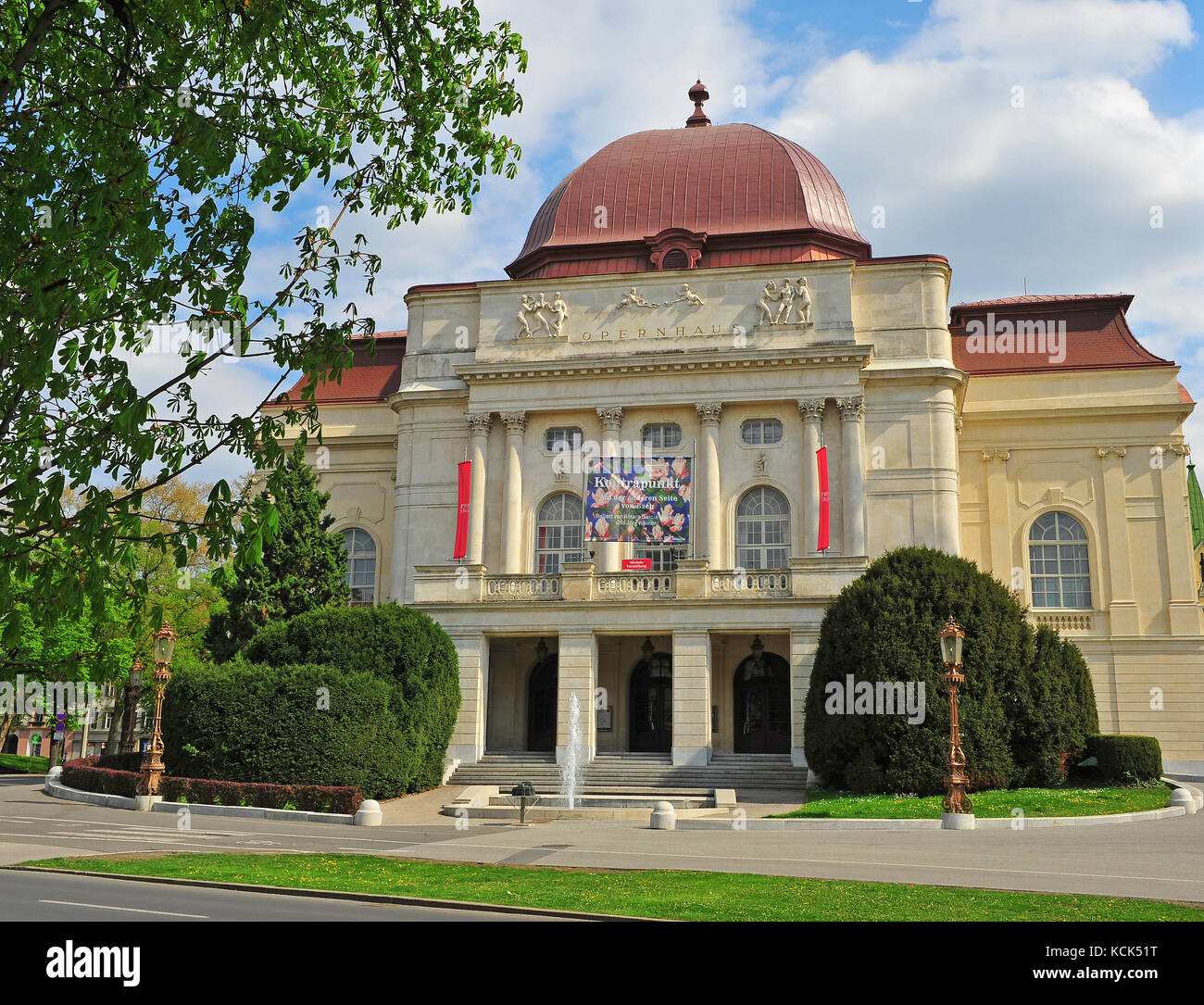 GRAZ, AUSTRIA - APRIL 14: Facade of Graz Opera house in Graz, Austria ...