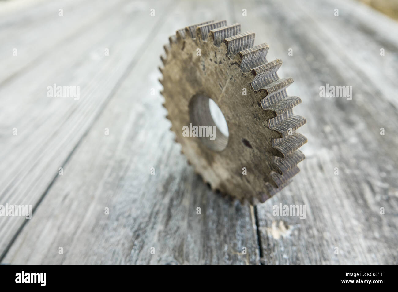 Wooden toothed wheels. The concept of creative and logical thinking ...