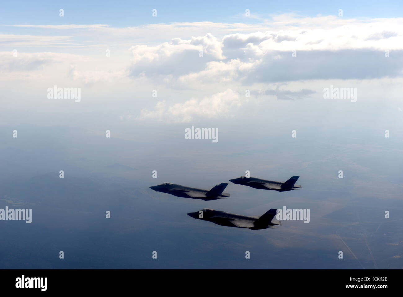 U.S. Air Force F-35 Lightning II stealth fighter aircraft fly in ...