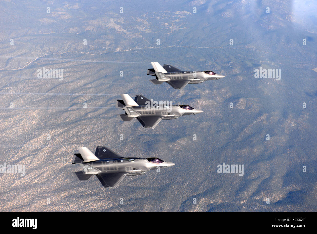 U.S. Air Force F-35 Lightning II stealth fighter aircraft fly in ...