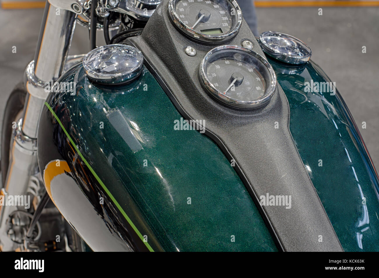 Close up fuel tank of motorcycle, indoor photo Stock Photo - Alamy