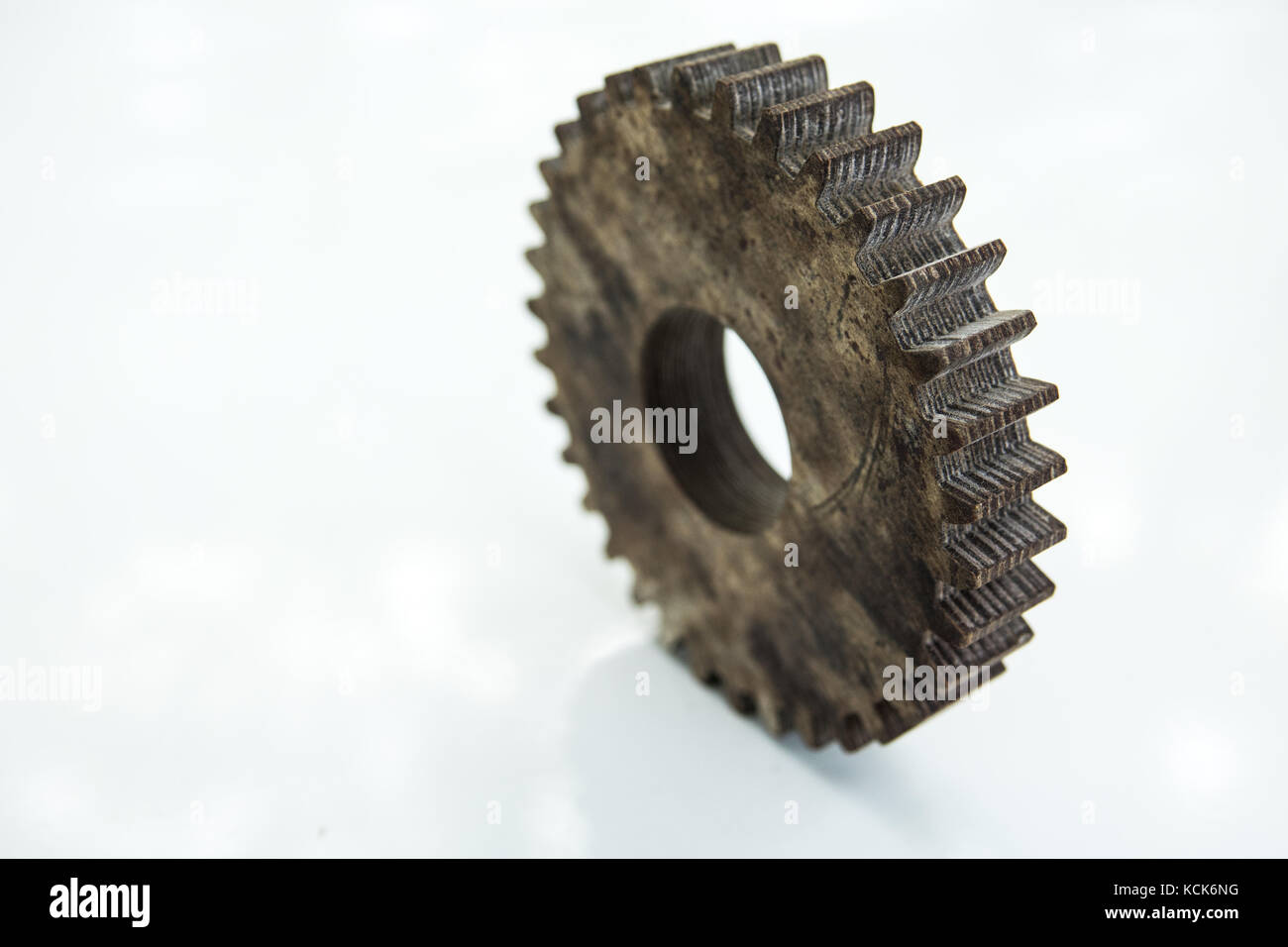 Wooden toothed wheels. The concept of creative and logical thinking ...