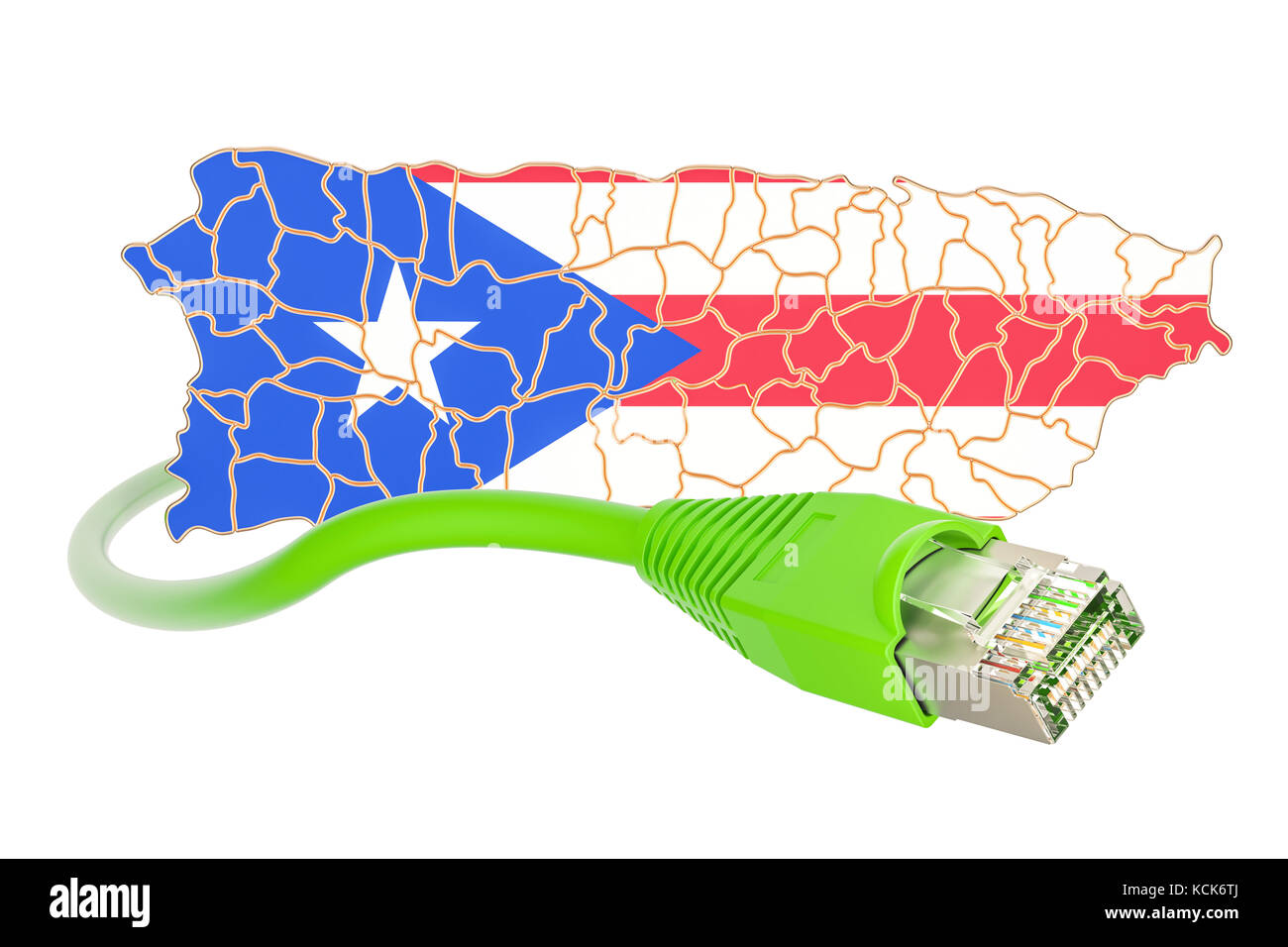 Internet connection in Puerto Rico concept. 3D rendering isolated on ...
