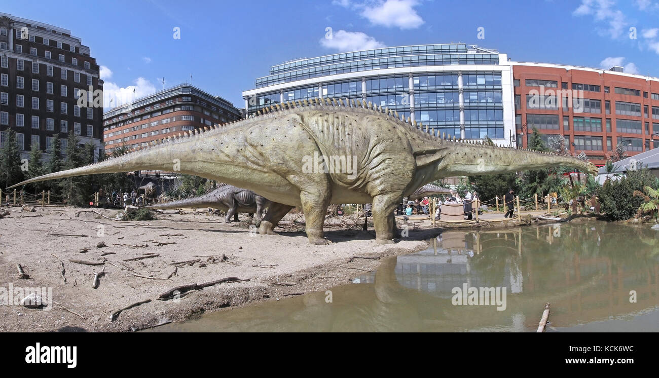 LONDON, UK – April 08: Dinosaurs unleashed exhibition with large ...