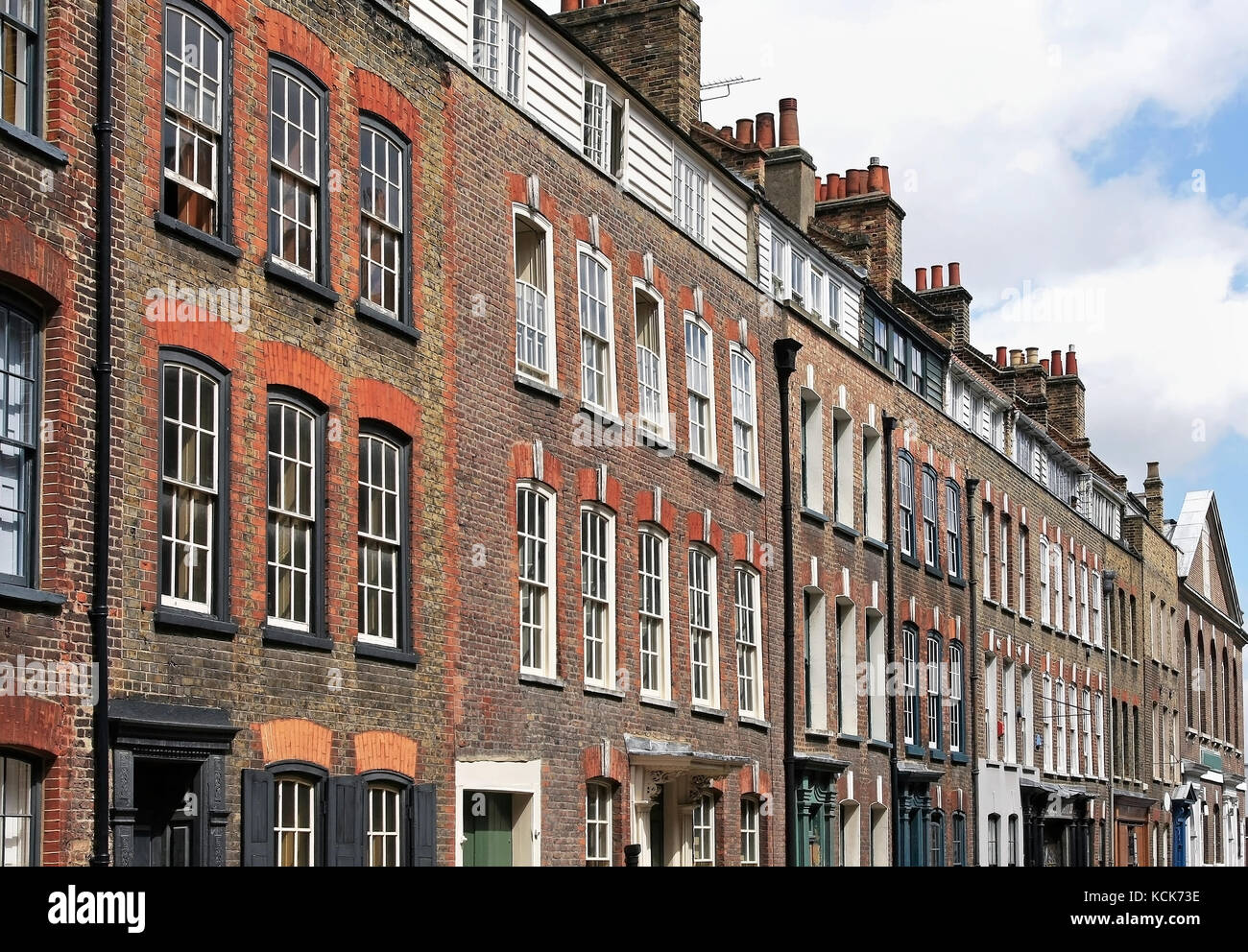 Row of old buildings architecture in East London Stock Photo - Alamy