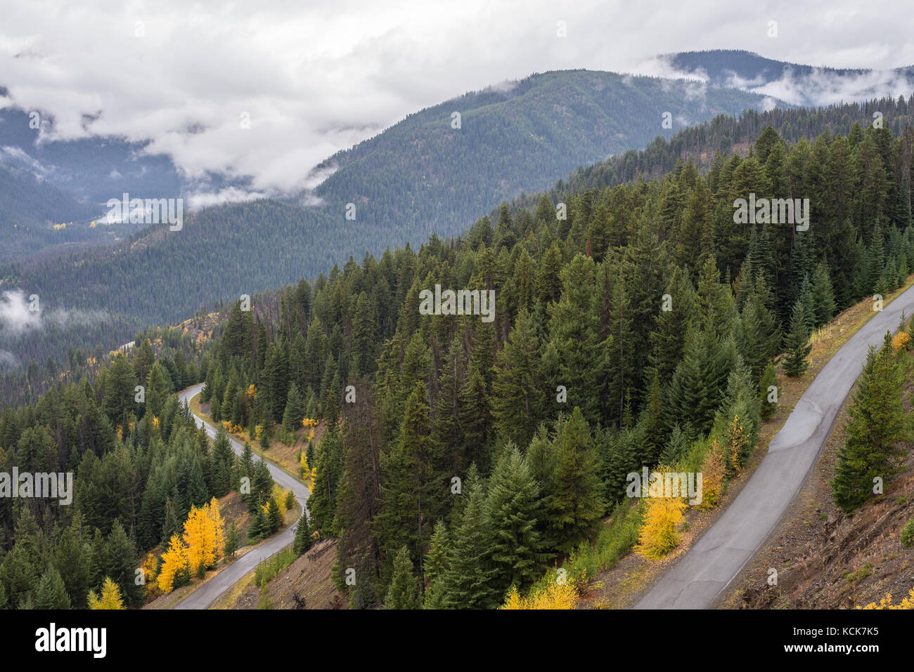 Steep windy road leading to the Cascade Lookout in E.C. Manning ...