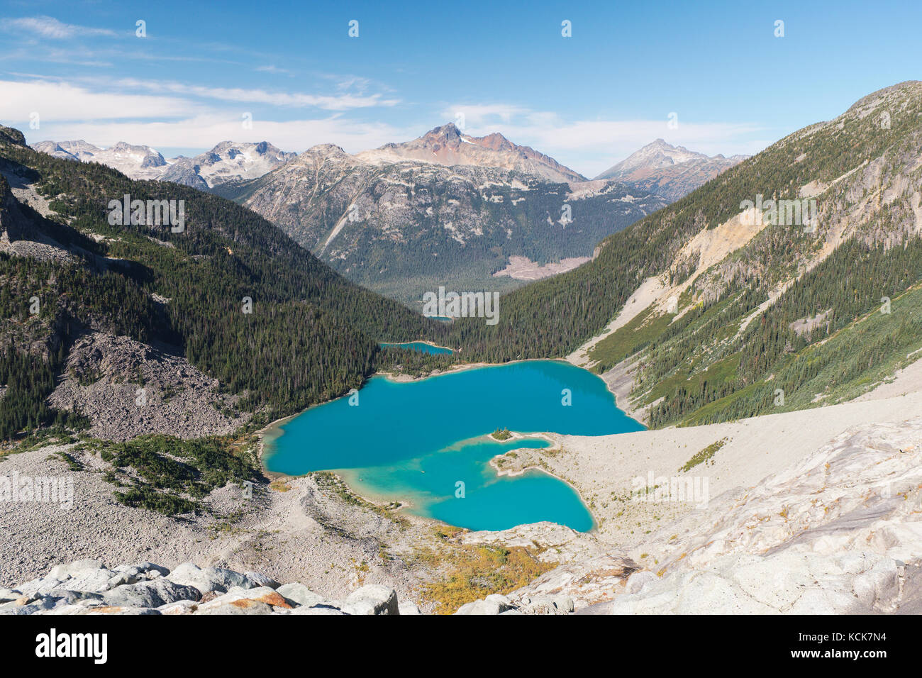 View of Lower Lake, Middle Lake and Upper Lake in Joffre Lakes ...