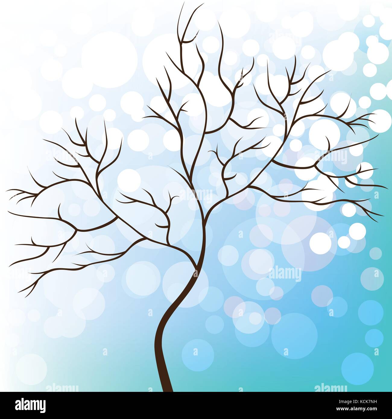 Winter snow background, tree without leaves Stock Vector Image & Art ...