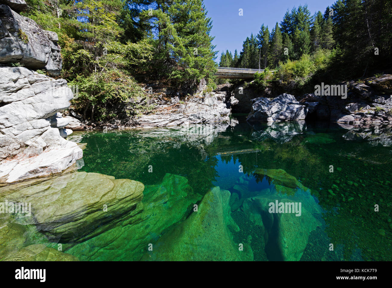 The crystal clear Heber River joins in with the Gold River and is a ...