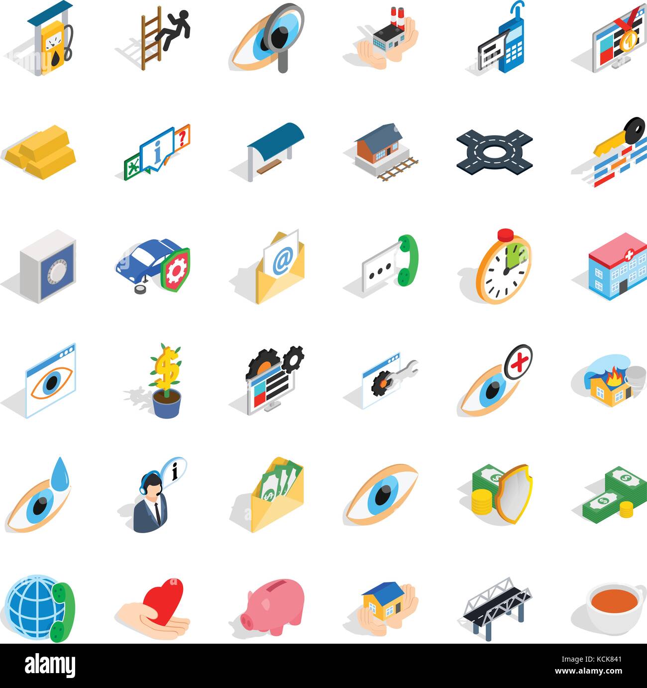 Exploration icons set, isometric style Stock Vector Image & Art - Alamy