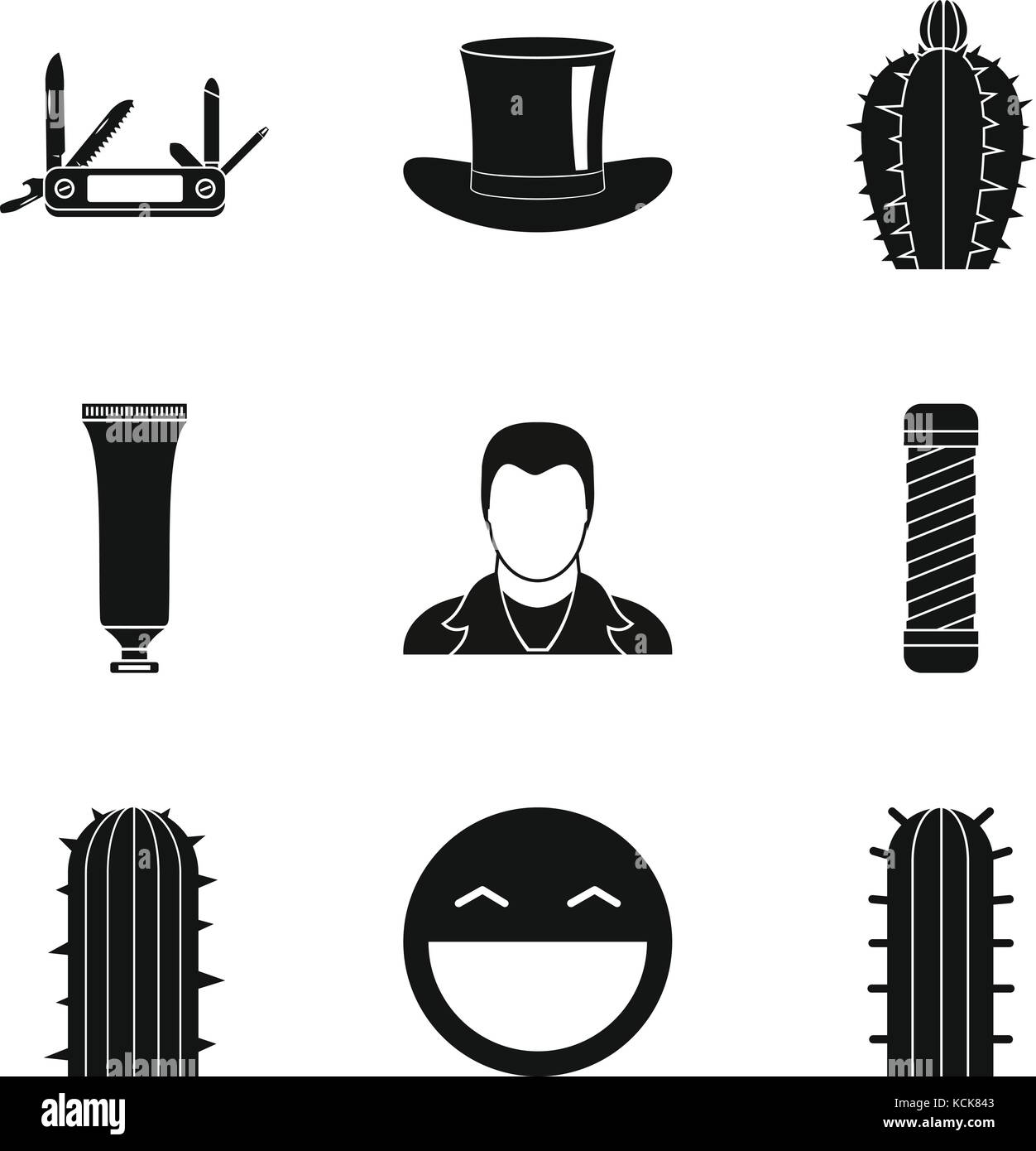 Barbed icons set, simple style Stock Vector Image & Art - Alamy