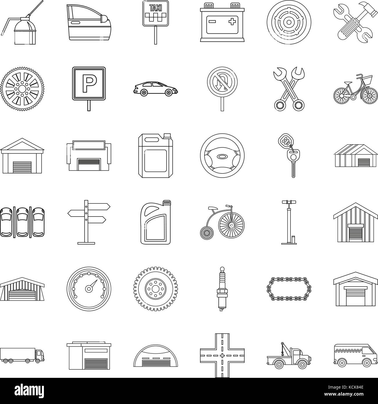 Gate icons set, outline style Stock Vector Image & Art - Alamy