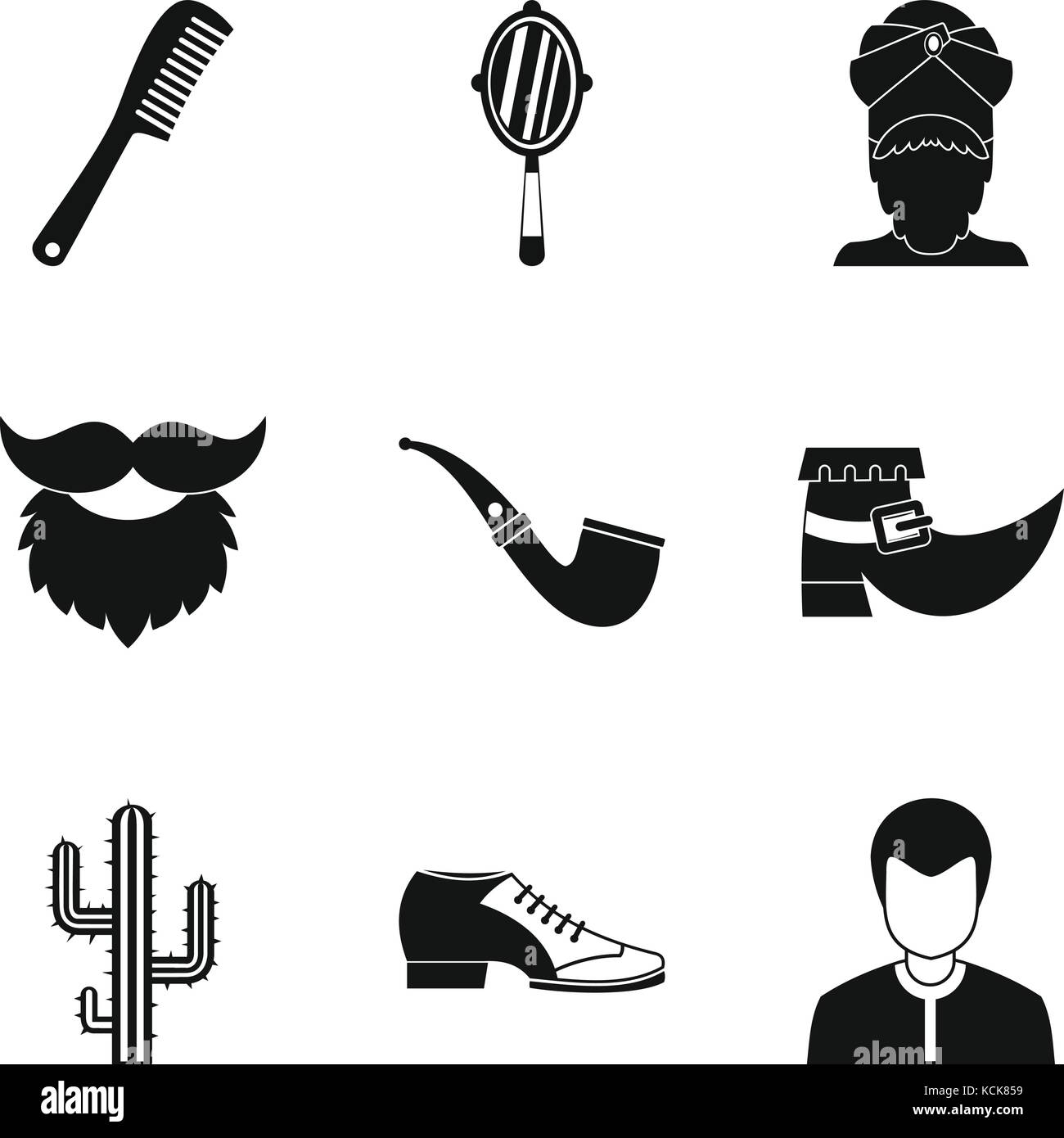 Elegant haircut icons set, simple style Stock Vector Image & Art - Alamy