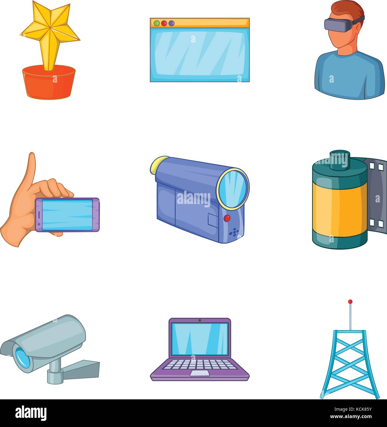 Fieldwork icons set, cartoon style Stock Vector Image & Art - Alamy
