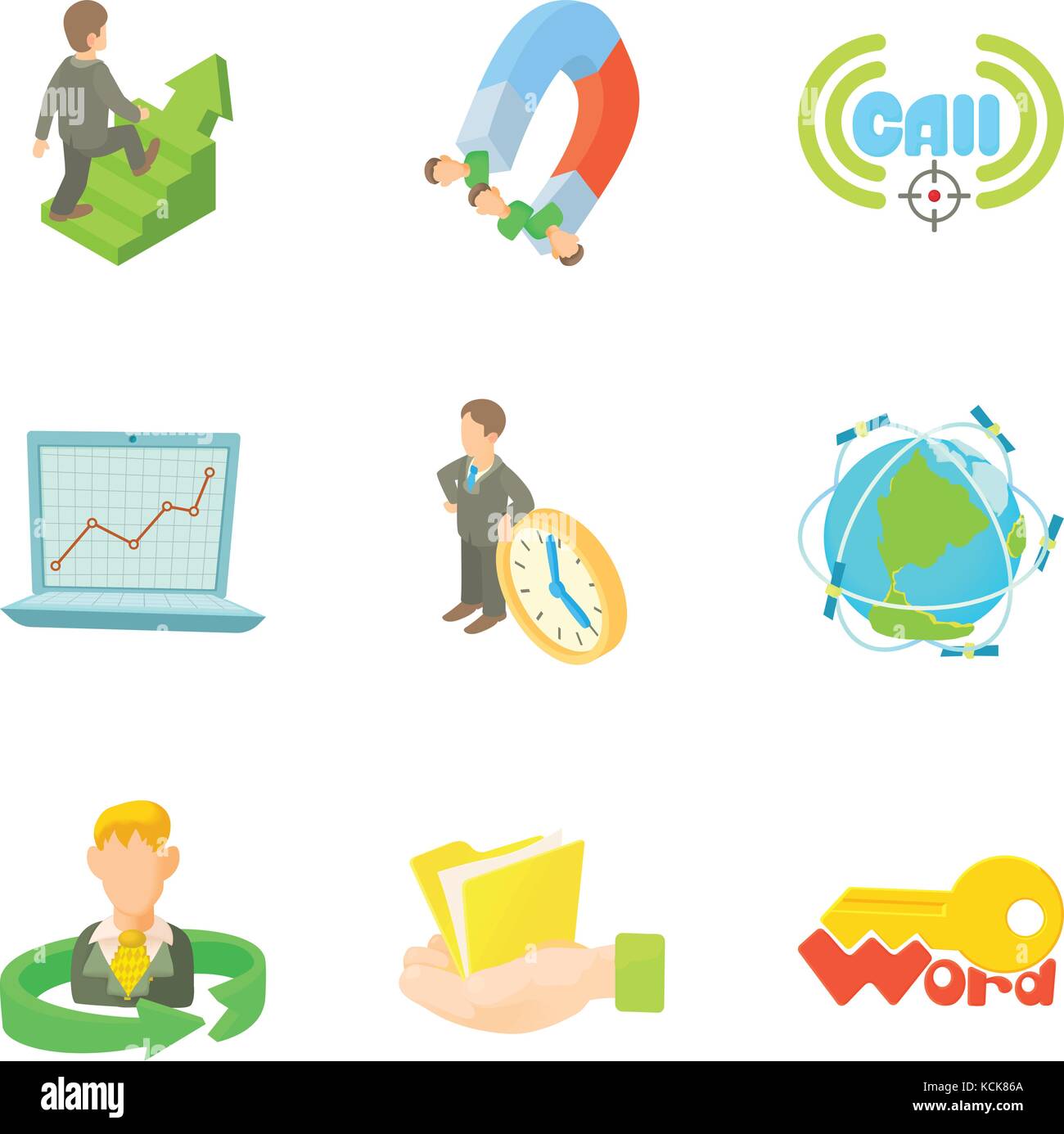 Labor hour icons set, cartoon style Stock Vector Image & Art - Alamy