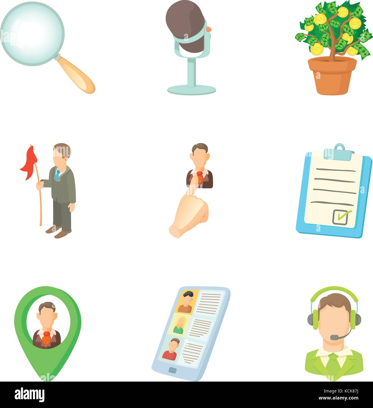 Job icons set, cartoon style Stock Vector Image & Art - Alamy