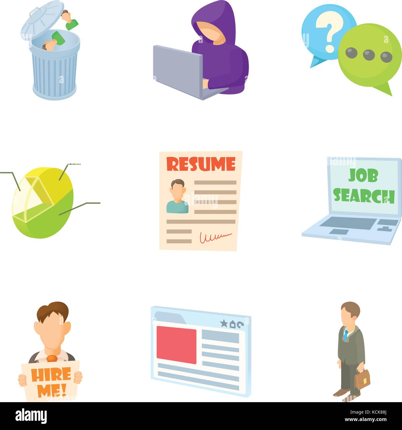 Job vacancy icons set, cartoon style Stock Vector Image & Art - Alamy