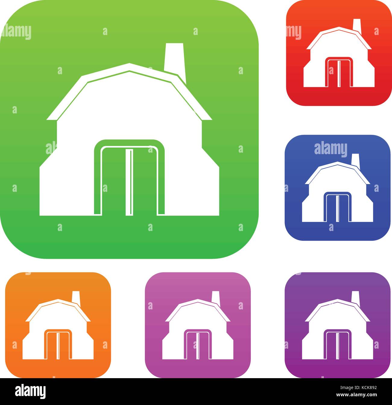 Blacksmith workshop building set color collection Stock Vector Image ...