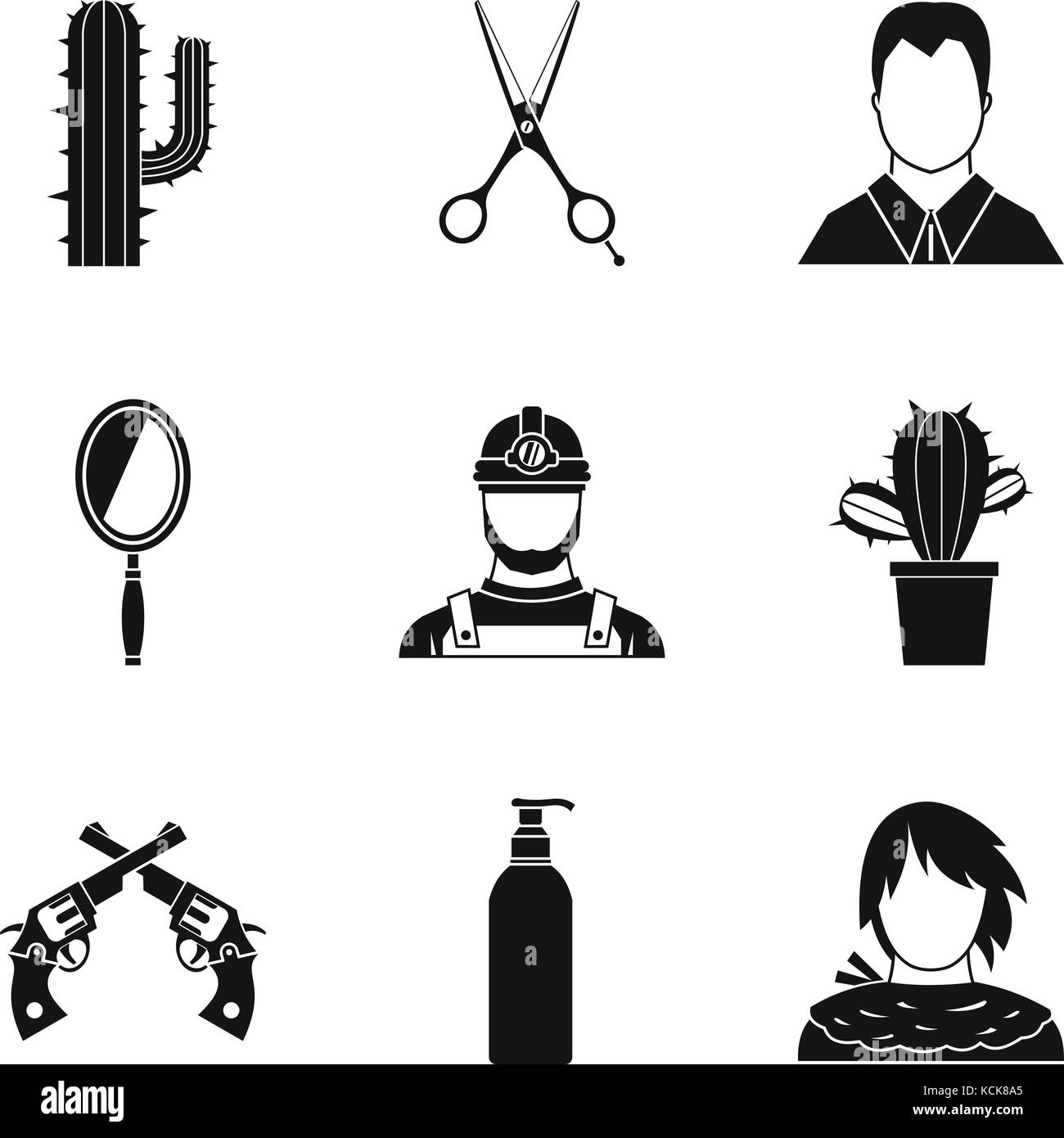 Change of appearance icons set, simple style Stock Vector Image & Art ...