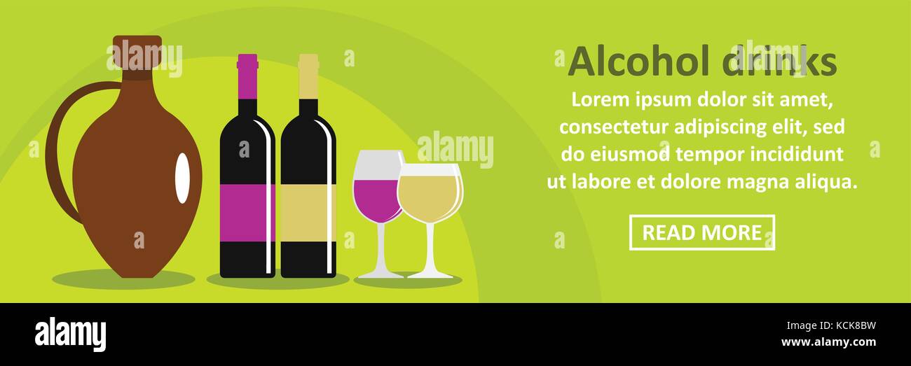 Alcohol drinks banner horizontal concept Stock Vector Image & Art - Alamy