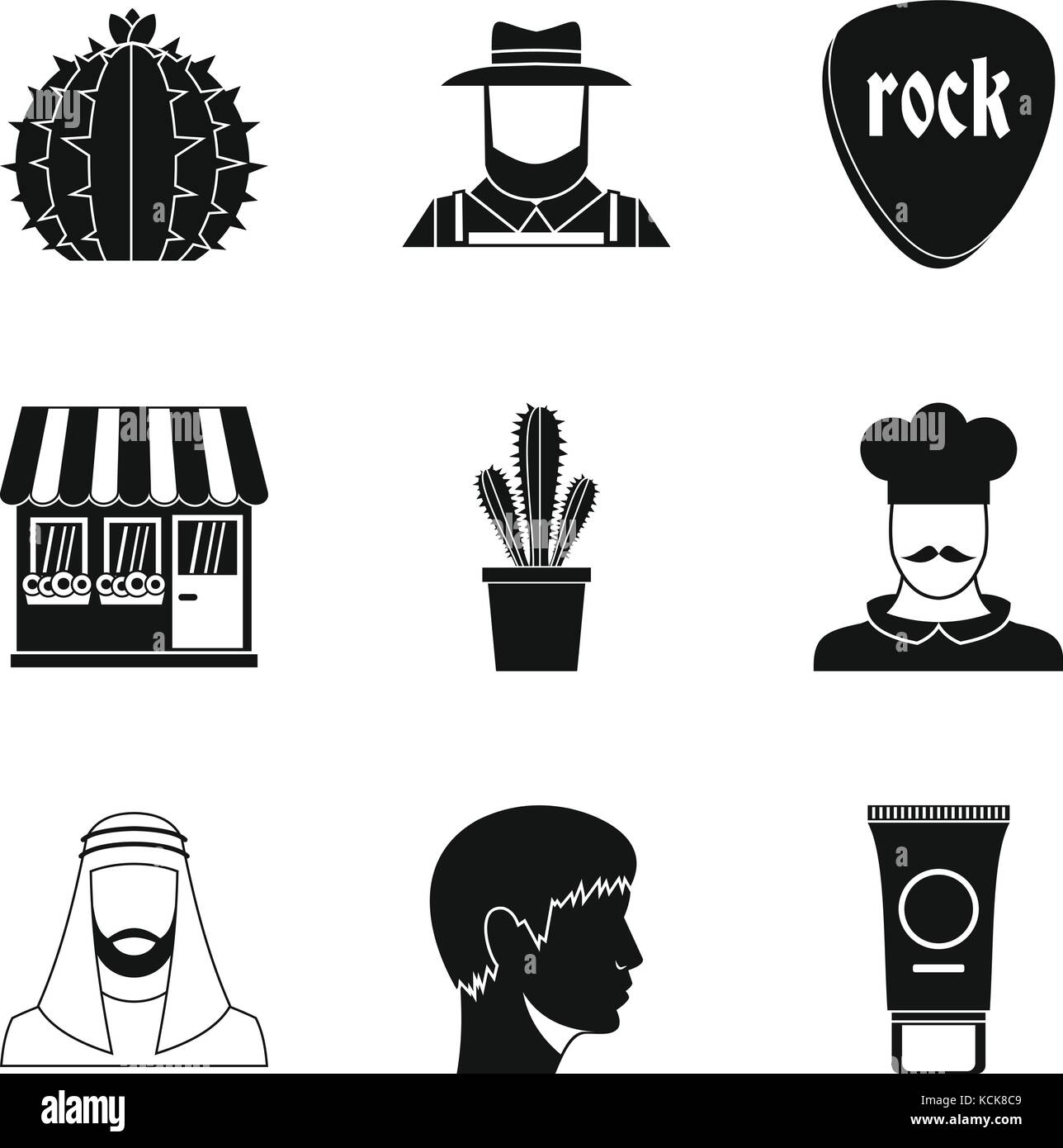 Sharp icons set, simple style Stock Vector Image & Art - Alamy