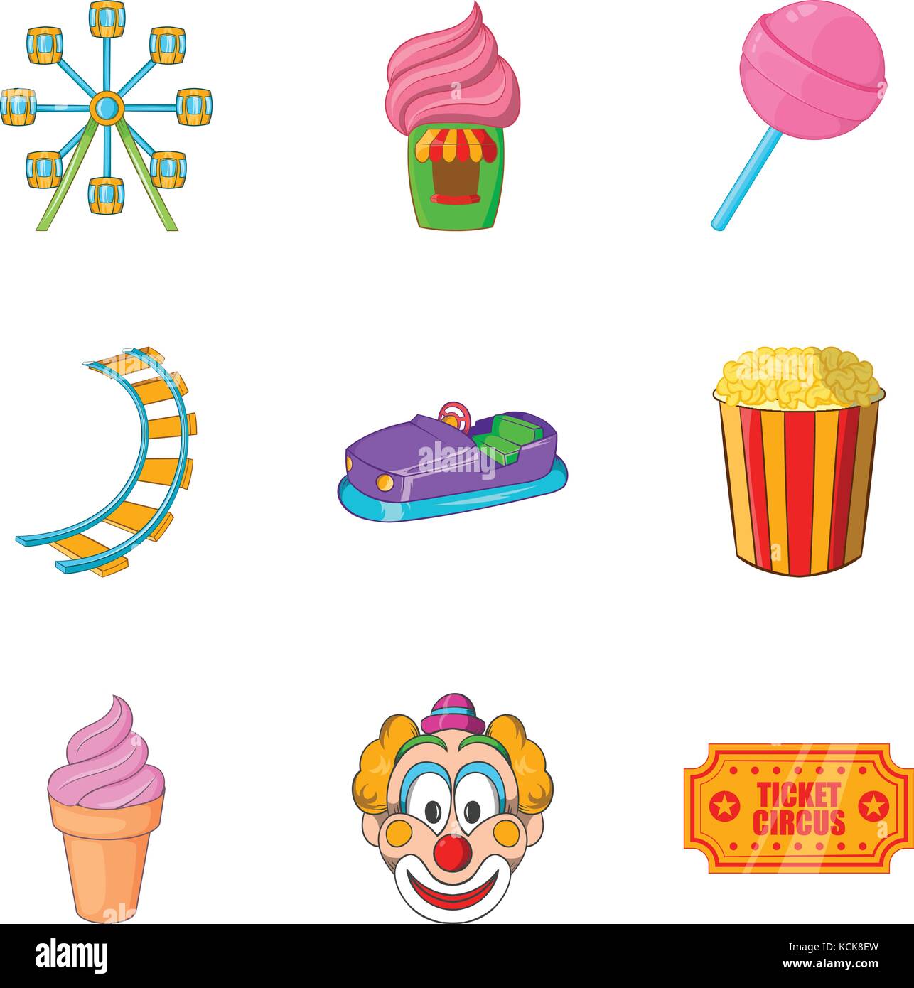 Entertainment for the youngest icons set, cartoon style Stock Vector ...