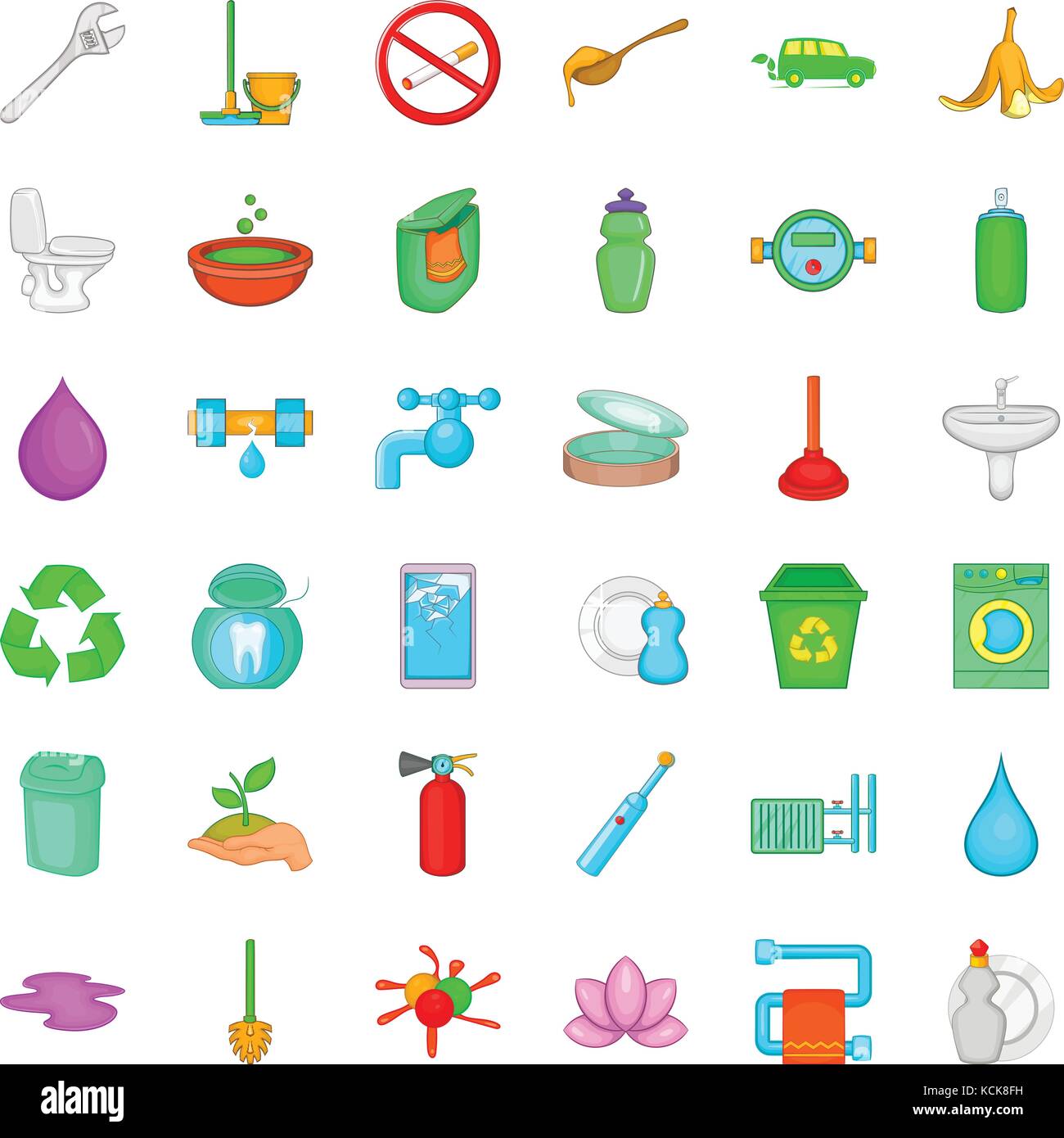 Recycle icons set, cartoon style Stock Vector Image & Art - Alamy