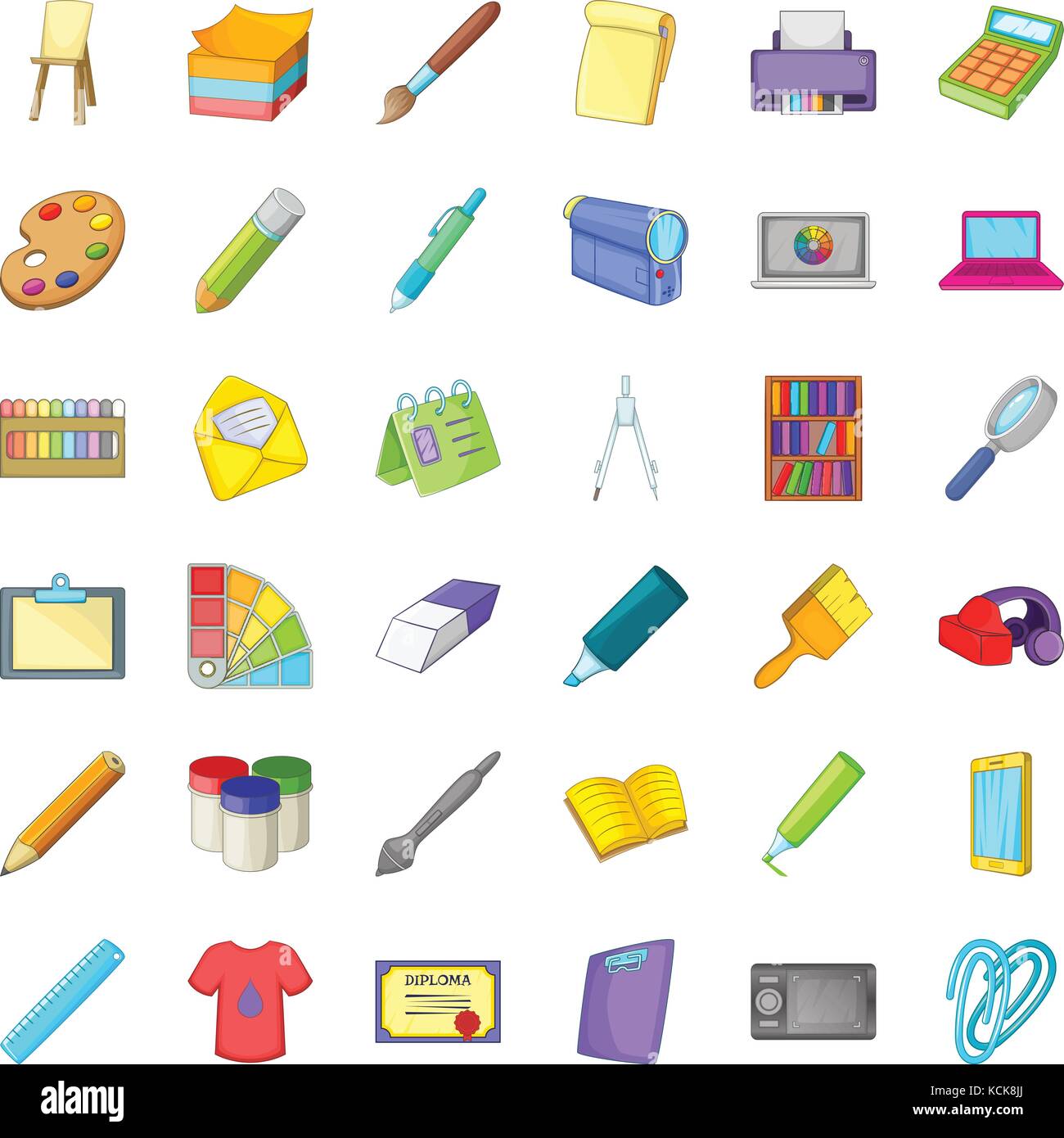 Graphic icons set, cartoon style Stock Vector Image & Art - Alamy