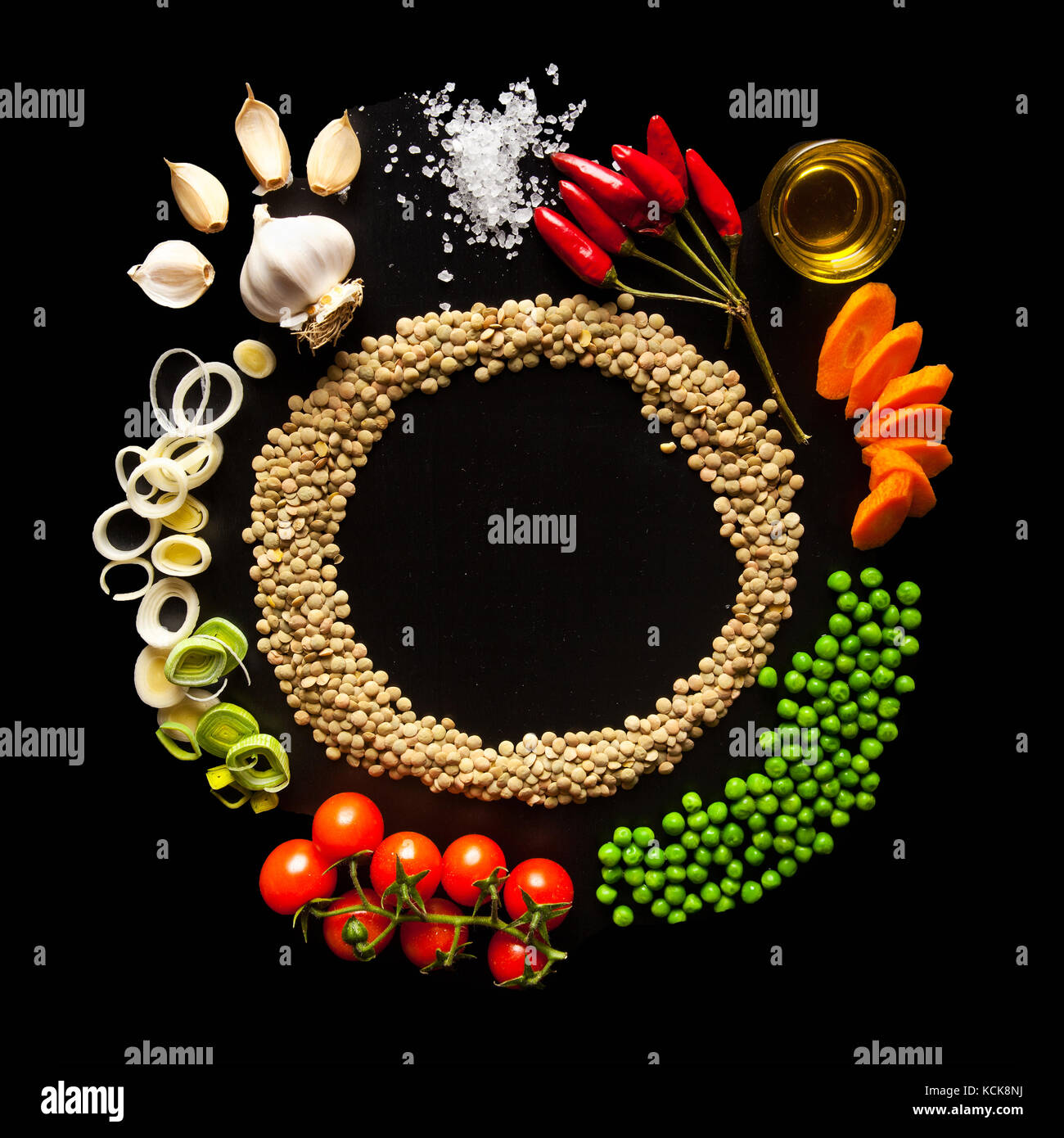 Food background circular composition hi-res stock photography and ...