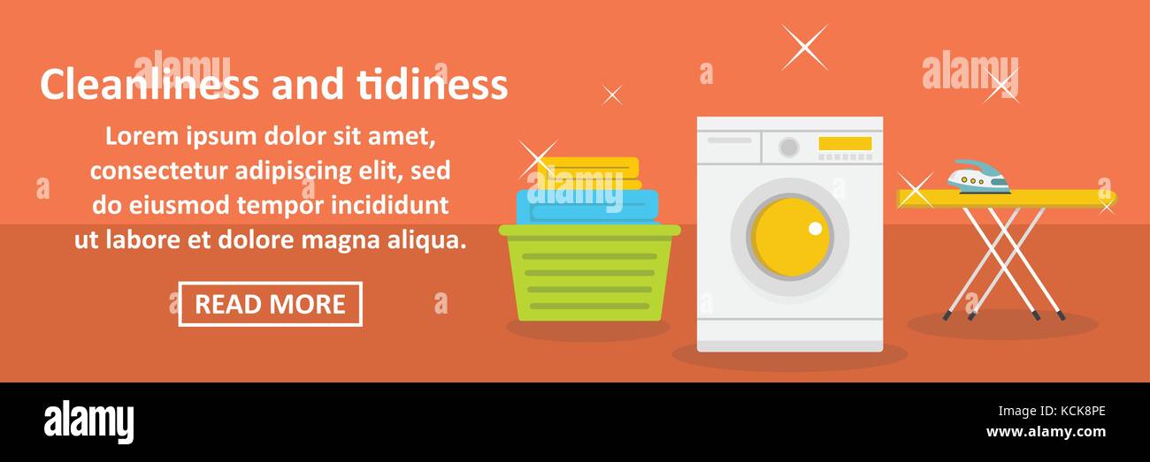 Cleanliness and tidiness banner horizontal concept Stock Vector Image ...